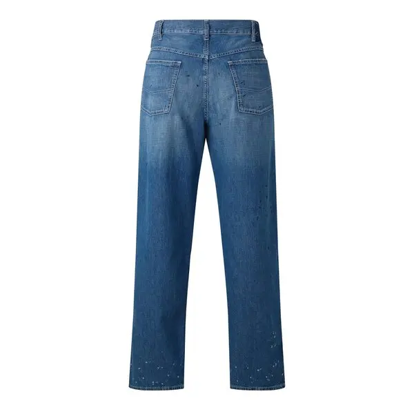 MAISON MARGIELA Lightwash Straight Leg Jeans With Paint Splatter Detail