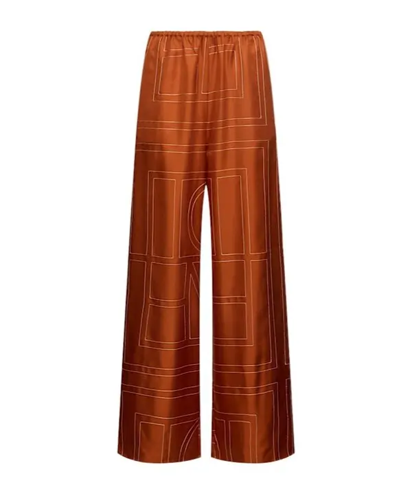 TOTEME Wide-leg Trousers With Elastic Waistband - Brown
