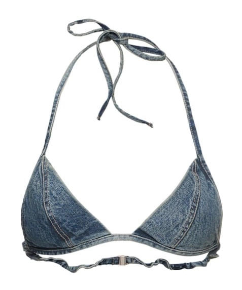 Rick Owens Denim Triangle Cotton Bra