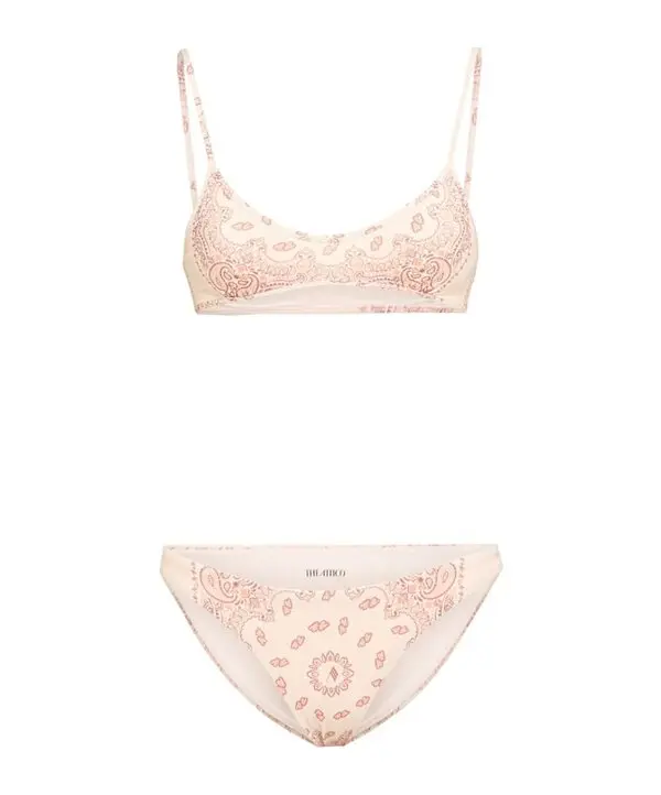 Attico Bandana Print Bralette Bikini - Nude
