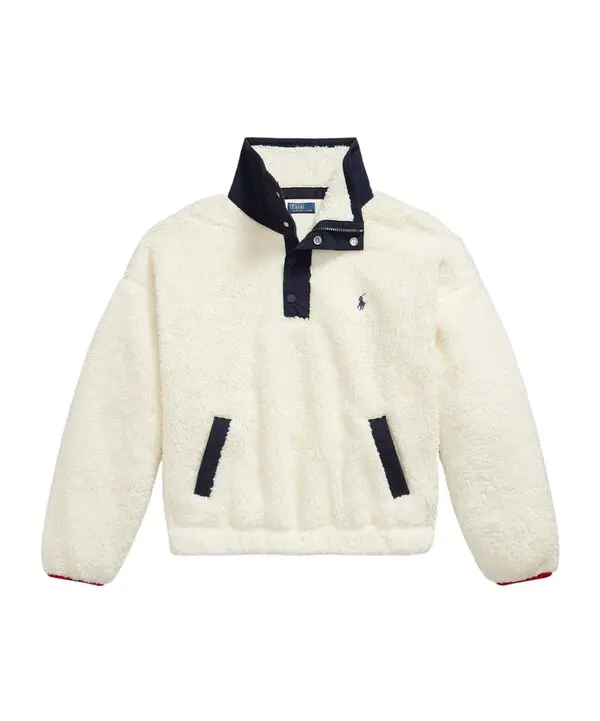 Polo Ralph Lauren Fleece Half-zip Top With Embroidered Bear