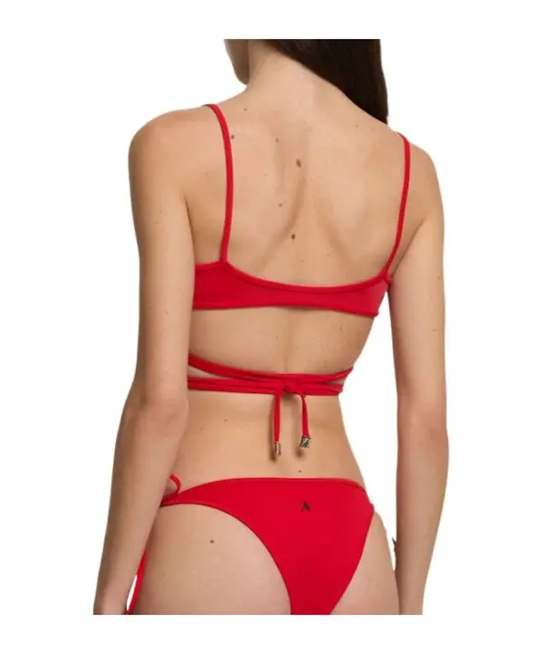 Attico Lycra Triangle Bikini With Crossover Straps