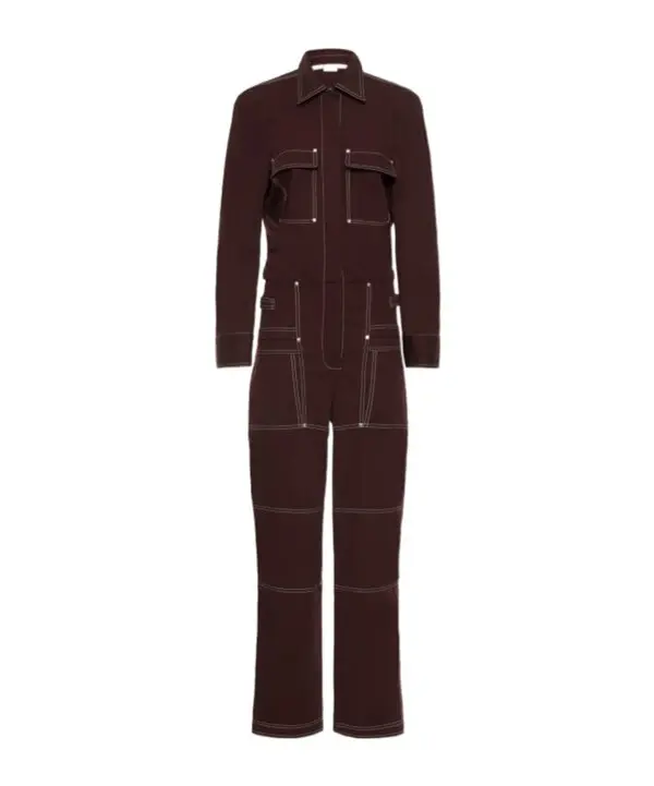 Stella McCartney Jumpsuit With Collar And Contrast Details - Black
