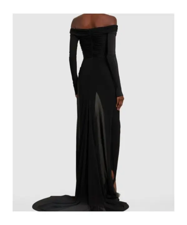 Giuseppe Di Morabito Off-the-shoulder Long Sleeve Draped Jumpsuit