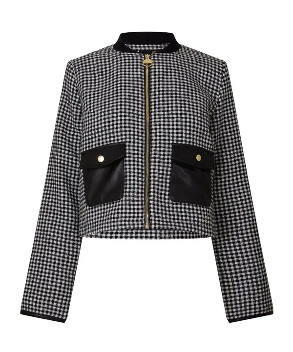 Barbour Checked Zip-up Jacket With Flap Pockets
