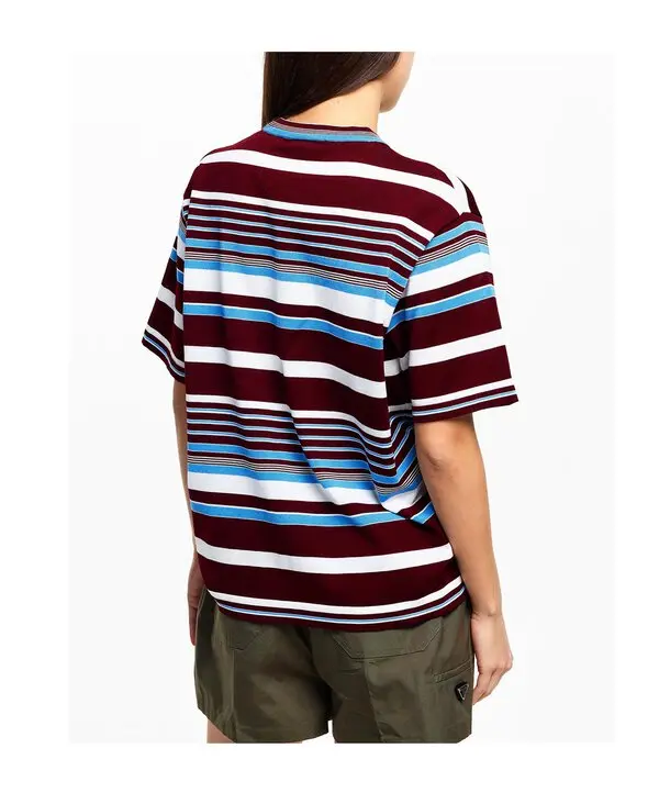 Prada Color-block Striped Short Sleeve Tee - Brown