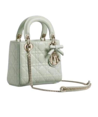 Dior Lady Mini Chain Shoulder Bag - Gray