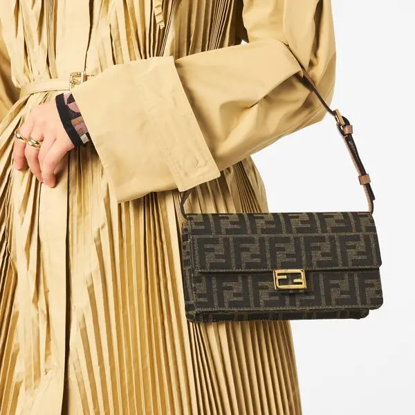 Fendi Monogram Printed Rectangular Shoulder Bag