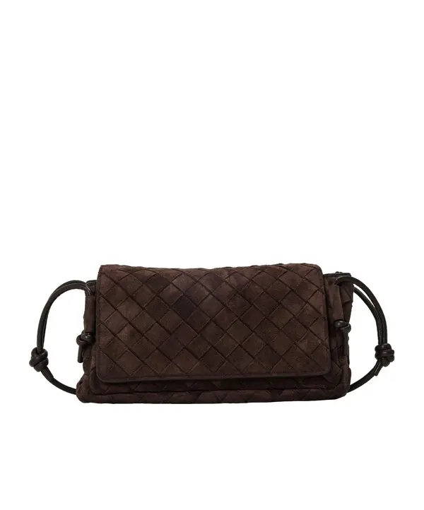 Bottega Veneta Woven Suede Clutch Bag