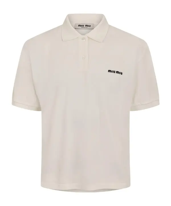 Miu Miu Off- Short-sleeve Polo Shirt
