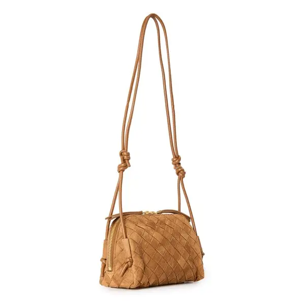 Bottega Veneta Woven Suede Crossbody Bag