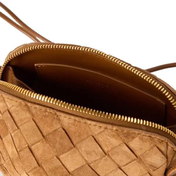 Bottega Veneta Woven Suede Crossbody Bag