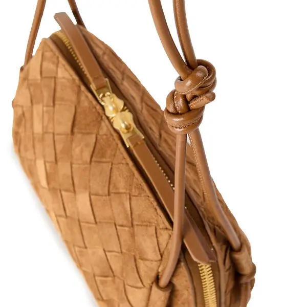 Bottega Veneta Woven Suede Crossbody Bag