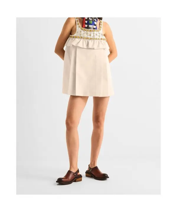 Miu Miu Embellished Mini Dress - Nude
