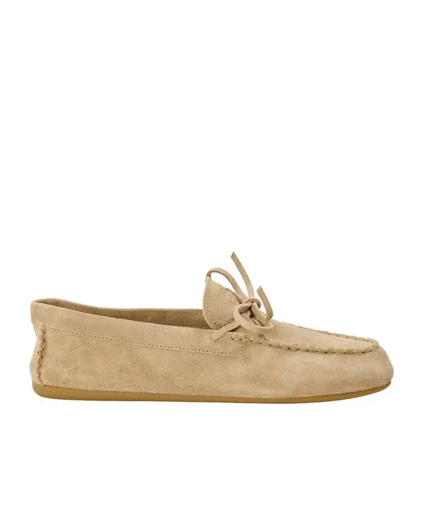 Miu Miu Suede Loafers With Bow Detailing