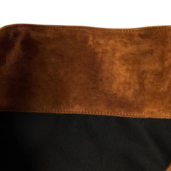 Saint Laurent Suede Tote Bag With Chain Strap Detail