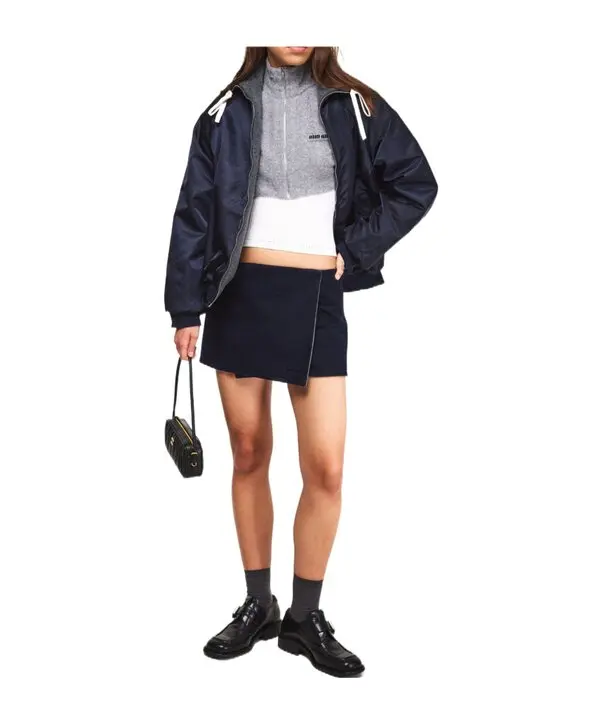 Miu Miu Zip-up Nylon Bomber Jacket