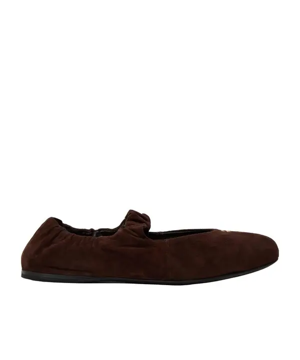 Miu Miu Ruches Ballerina Pumps - Brown