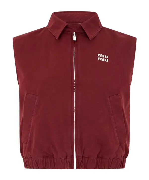Miu Miu Collared Sleeveless Vest