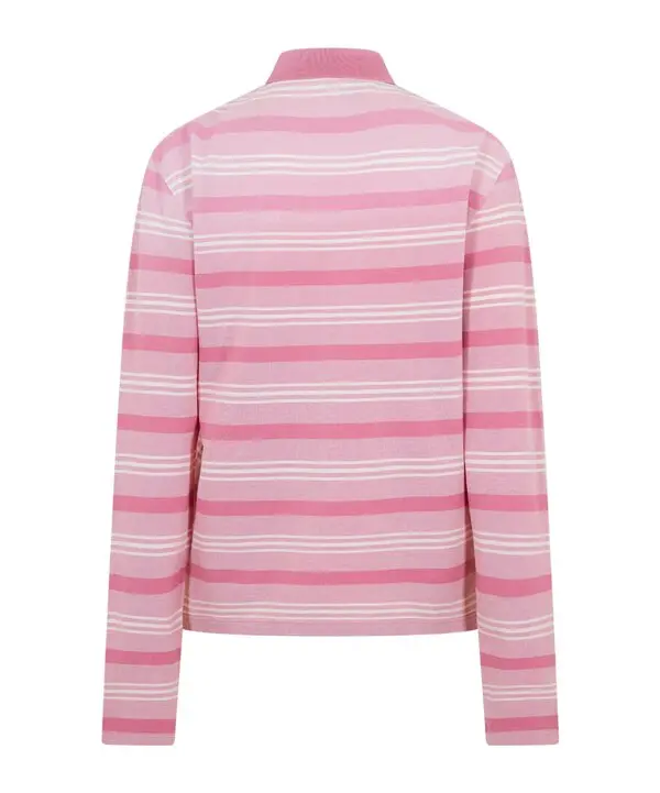 Prada Striped Long Sleeve Polo Shirt - No