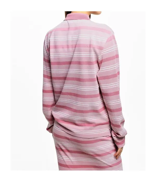 Prada Striped Long Sleeve Polo Shirt - No