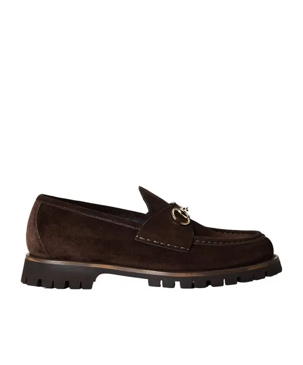Gucci Suede Slip-on Loafers With Horsebit Detail