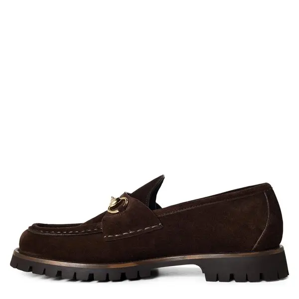 Gucci Suede Slip-on Loafers With Horsebit Detail
