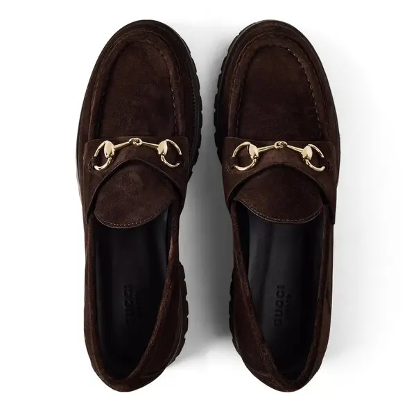 Gucci Suede Slip-on Loafers With Horsebit Detail