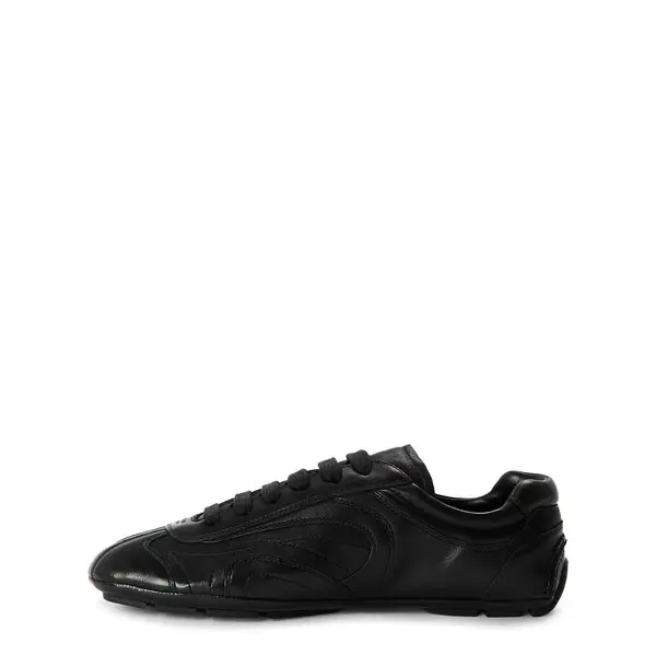 Prada Montacarlo Leather Low-top Trainers - Black