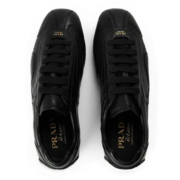 Prada Montacarlo Leather Low-top Trainers - Black