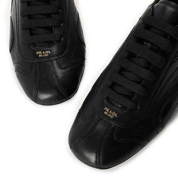 Prada Montacarlo Leather Low-top Trainers - Black