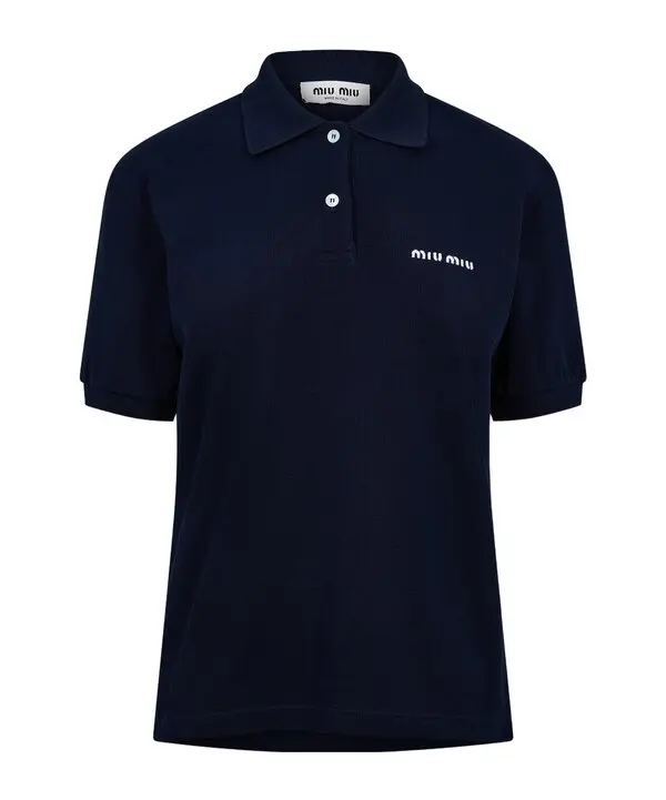 Miu Miu Short-sleeve Polo Shirt - Black
