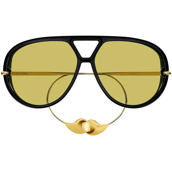 Bottega Veneta Aviator Sunglasses With Logo Detail - Green