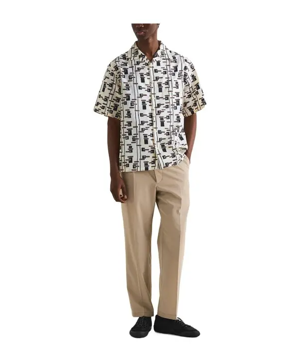 Prada Patterned Short Sleeve Shirt - White