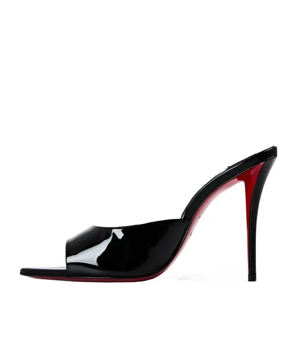 CHRISTIAN LOUBOUTIN Heeled Mules With Signature Red Sole - Black