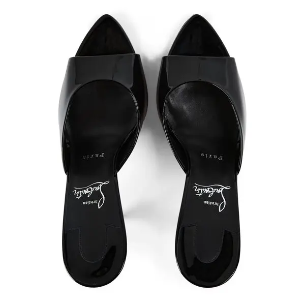 CHRISTIAN LOUBOUTIN Heeled Mules With Signature Red Sole - Black