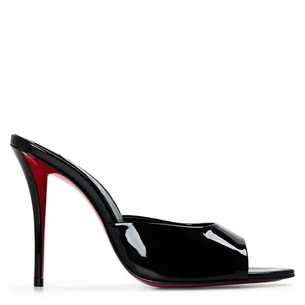 CHRISTIAN LOUBOUTIN Heeled Mules With Signature Red Sole - Black
