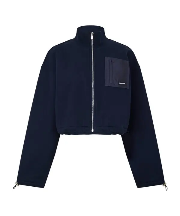 Miu Miu Cropped Zip-up Fleece Jacket