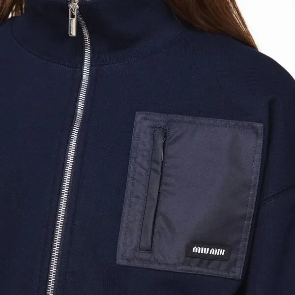 Miu Miu Cropped Zip-up Fleece Jacket