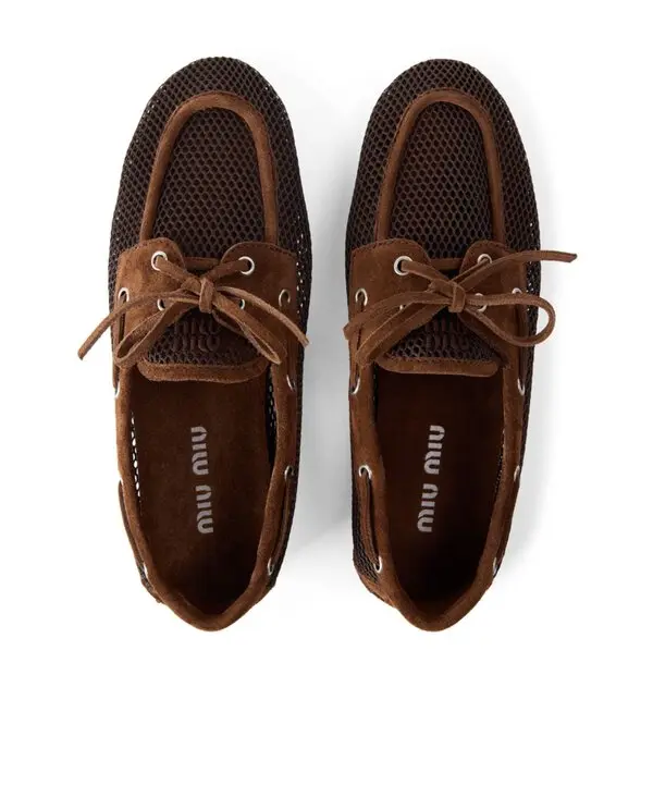 Miu Miu Lace-up Front Flats