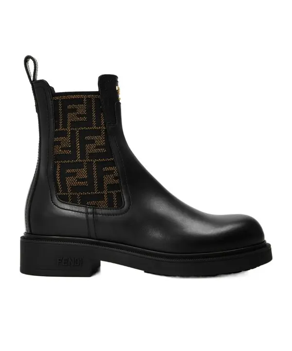 Fendi Leather Ankle Boots - Black