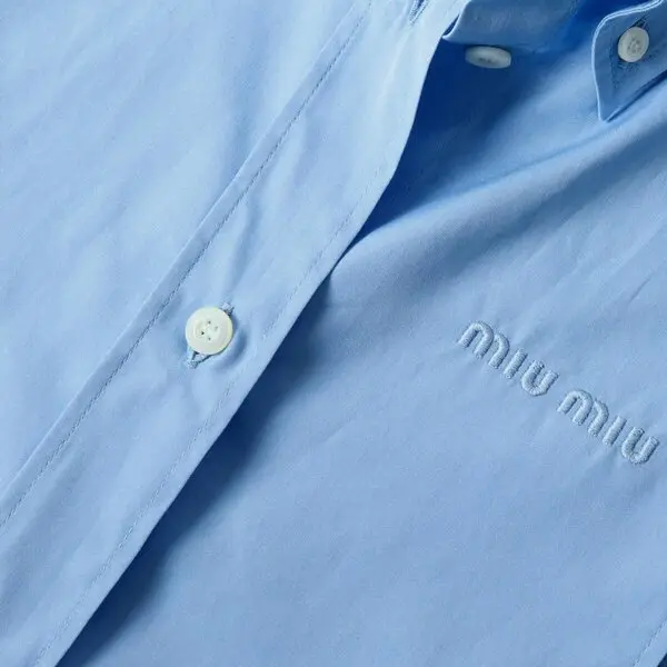 Miu Miu Sleeveless Shirt With Ties - Blue