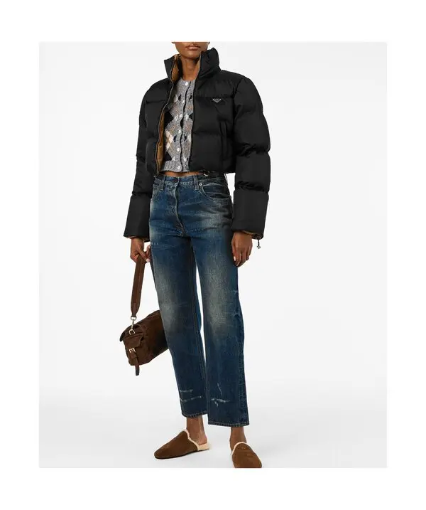 Prada Padded Down Jacket With Stand Collar