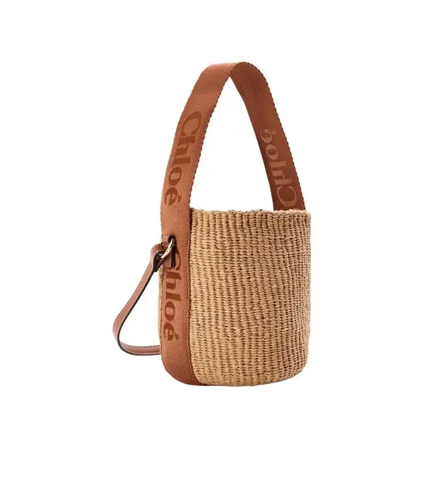 Chloé Natural Woven Bucket Bag With Leather Strap - Brown