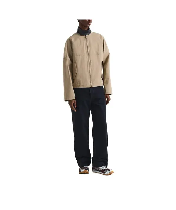 Bottega Veneta Beige Jacket With Woven Stand Collar