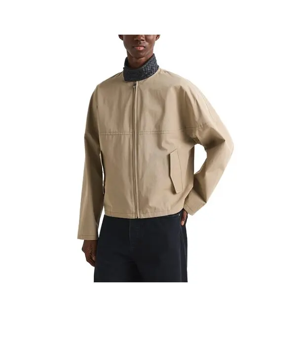 Bottega Veneta Beige Jacket With Woven Stand Collar
