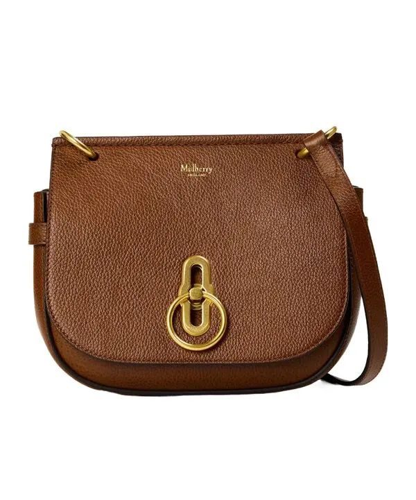 Mulberry Leather Shoulder Crossbody Bag With Lock Buckle