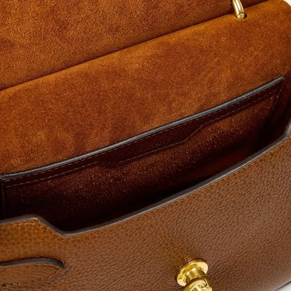 Mulberry Leather Shoulder Crossbody Bag With Lock Buckle