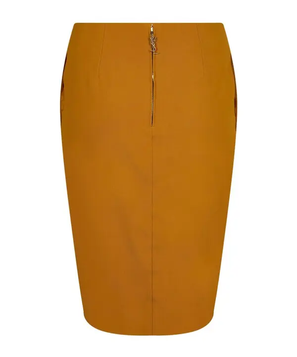 Saint Laurent Crayon Stone Midi Skirt - Orange