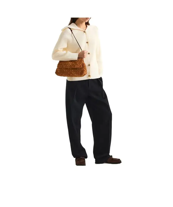 Bottega Veneta Suede Woven Crossbody Bag